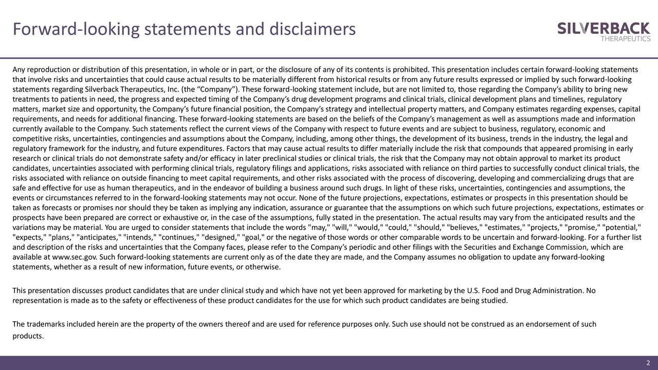 Silverback Therapeutics (SBTX) Investor Presentation - Slideshow (NASDAQ:SPRY) | Seeking Alpha