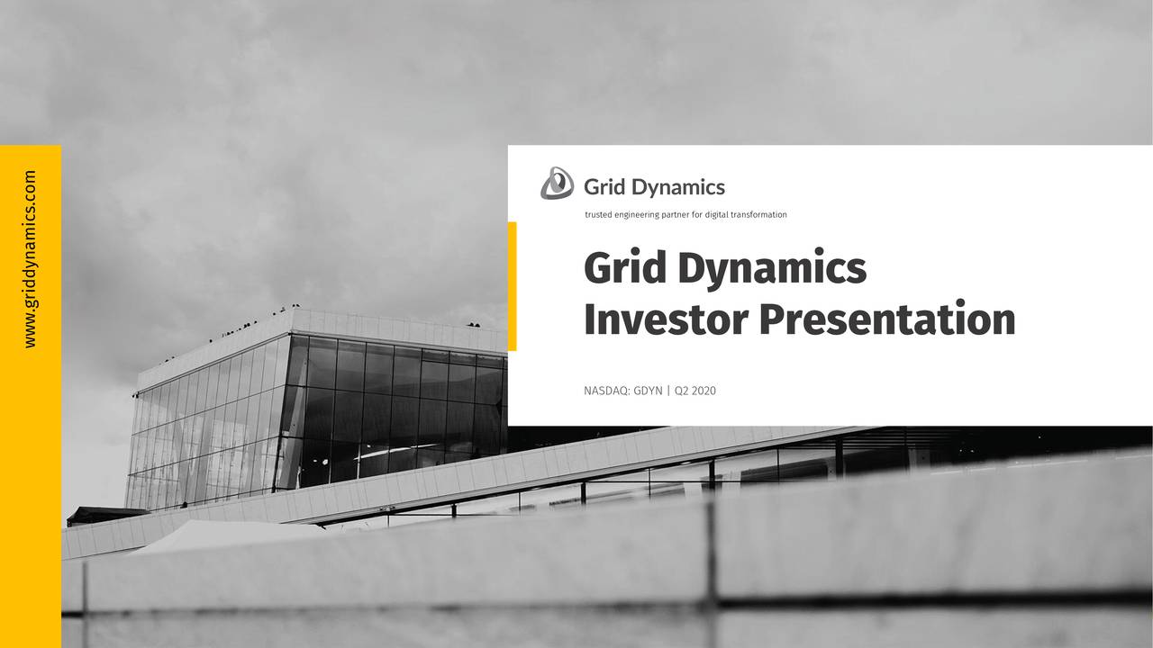 Grid Dynamics Holdings, Inc. 2020 Q2 - Results - Earnings Call ...