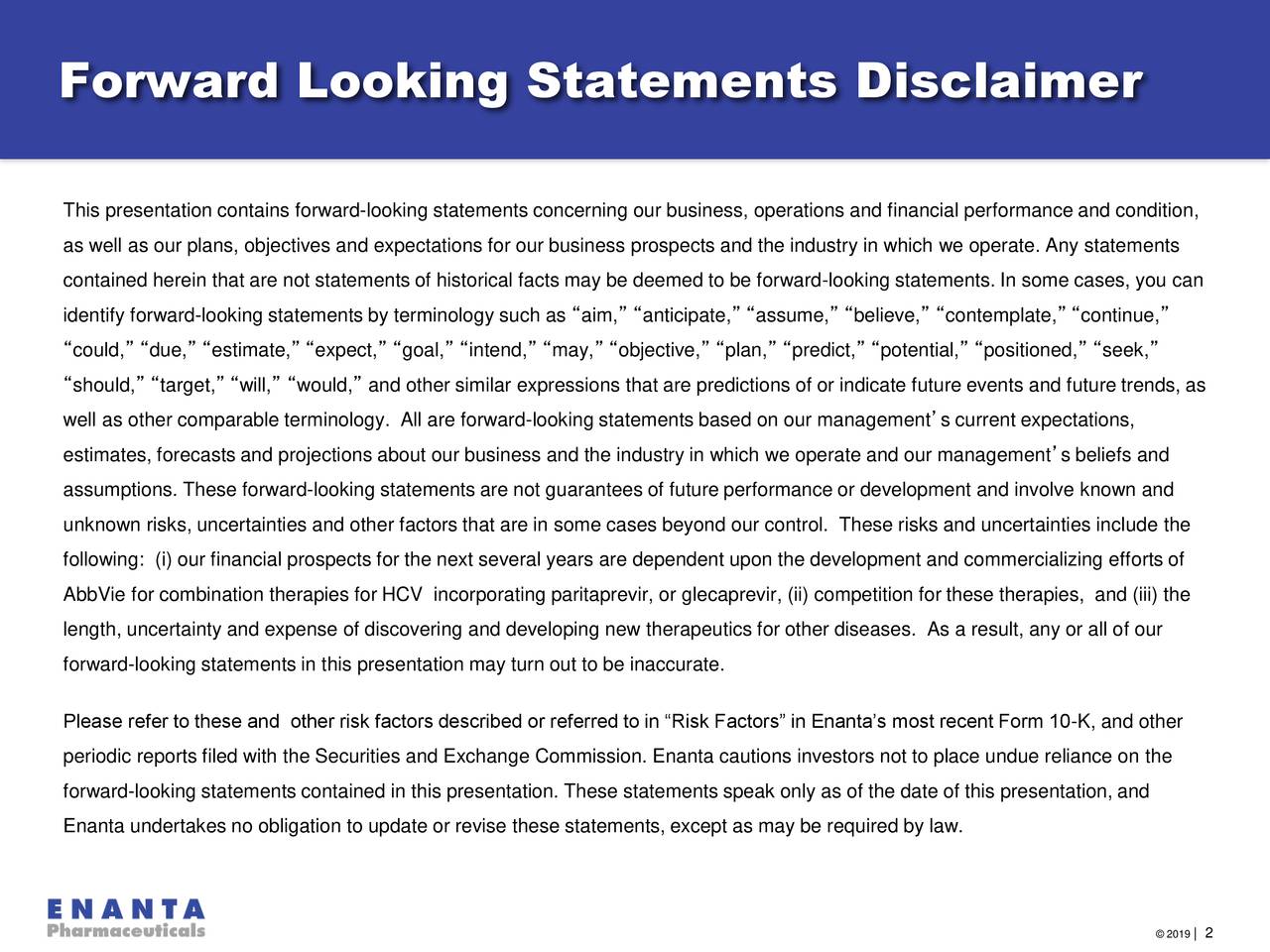 Enanta Pharmaceuticals (ENTA) Investor Presentation - Slideshow (NASDAQ ...