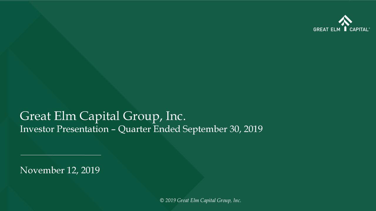 Great Elm Capital Group, Inc. 2020 Q1 - Results - Earnings Call ...
