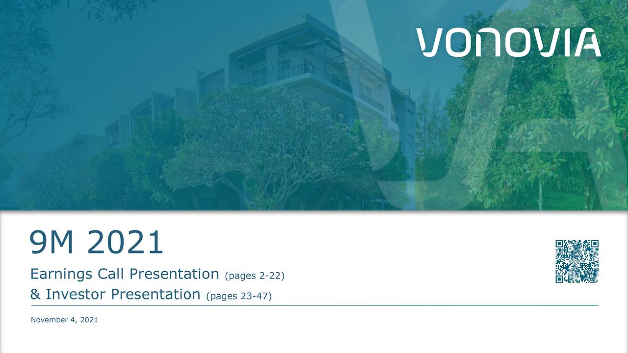 Vonovia SE 2021 Q3 - Results - Earnings Call Presentation (OTCMKTS:VNNVF) | Seeking Alpha