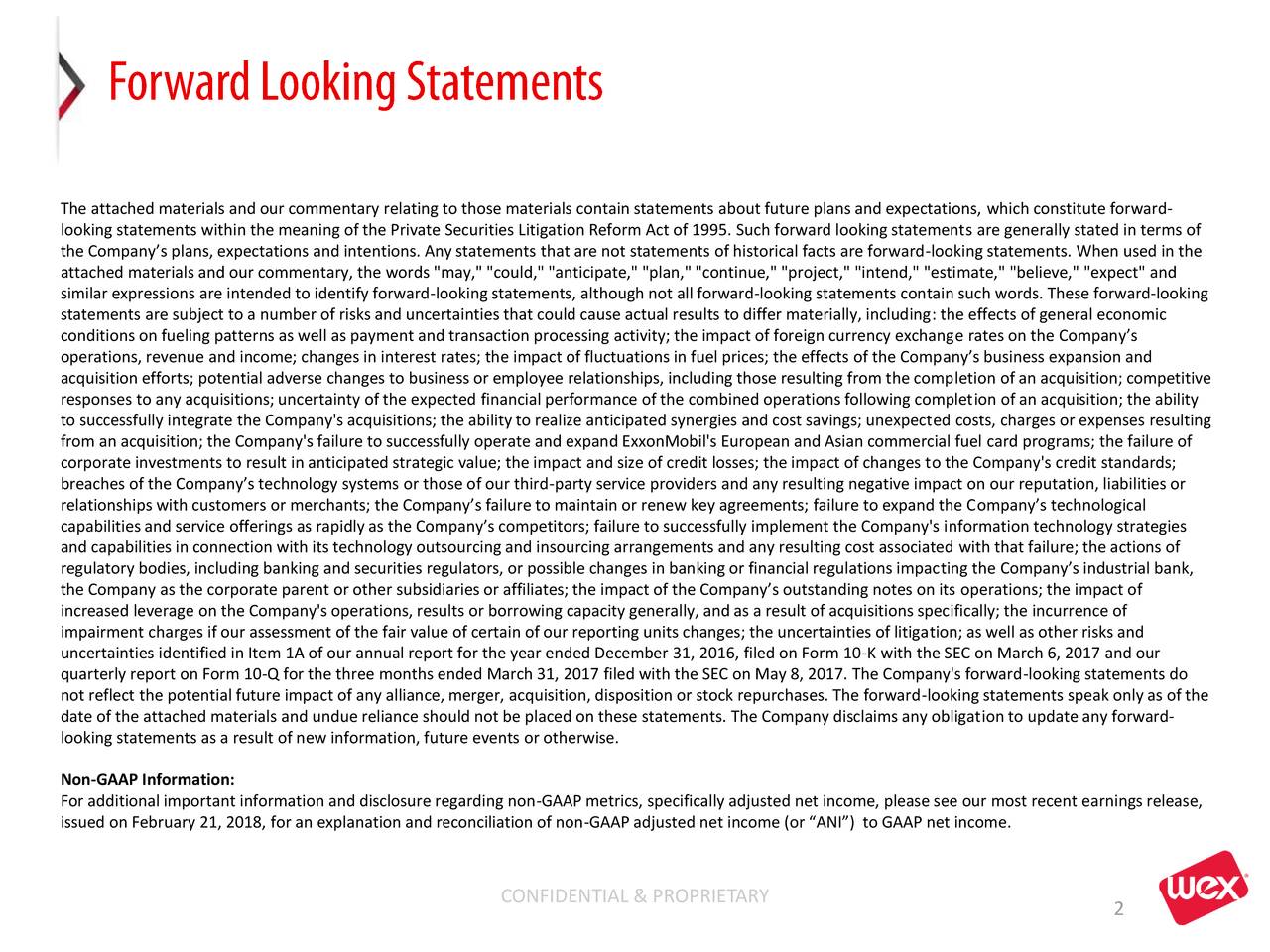 WEX Inc. 2017 Q4 - Results - Earnings Call Slides (NYSE:WEX) | Seeking Alpha