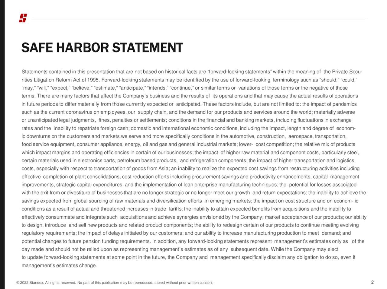 Standex International Corporation 2022 Q4 - Results - Earnings Call Presentation (NYSE:SXI ...