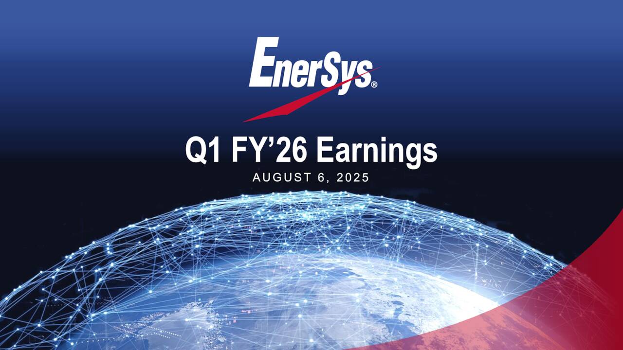 EnerSys 2026 Q1 - Results - Earnings Call Presentation (NYSE:ENS ...