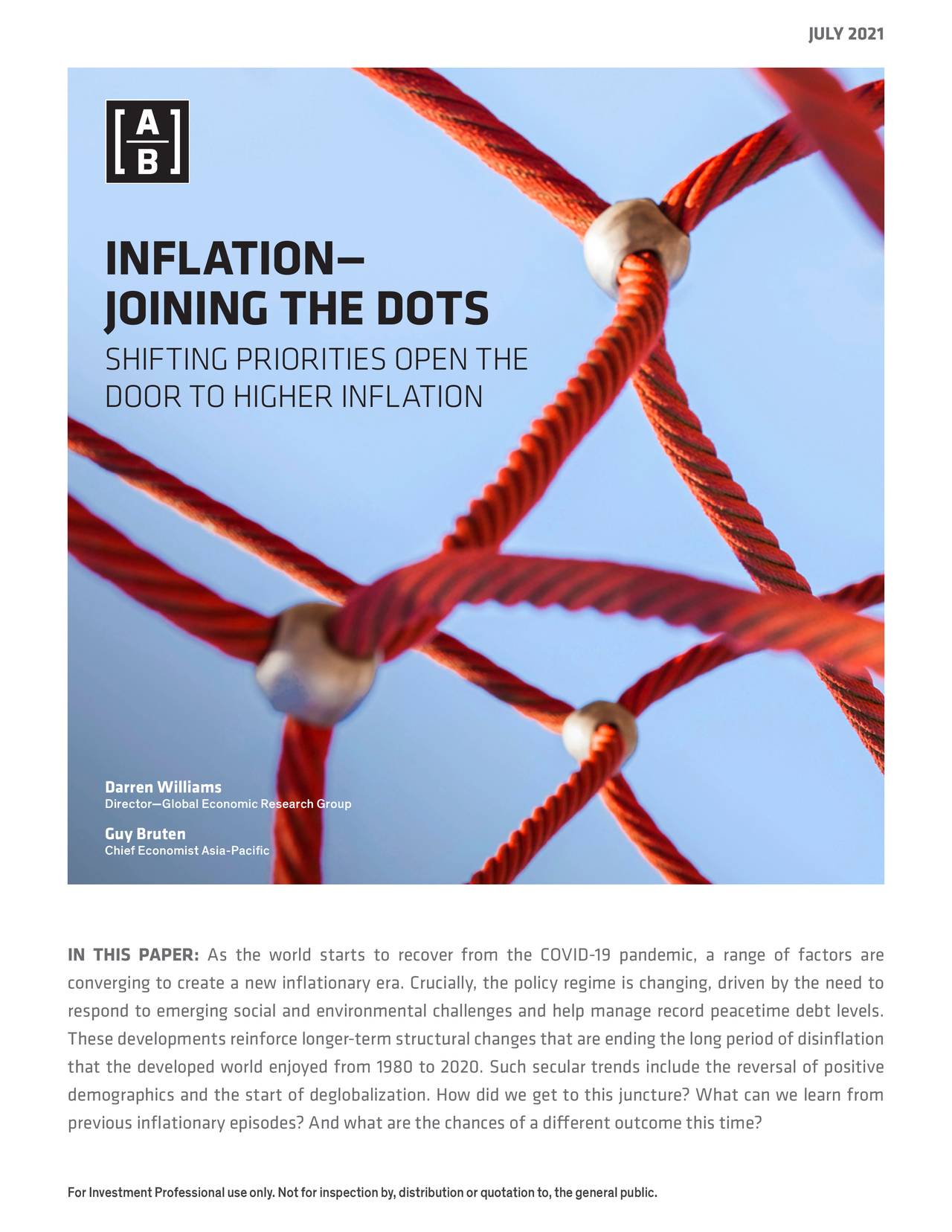 Inflation - Joining the dots; shifting priorities open the door to ...