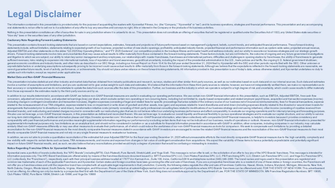 Xponential Fitness, Inc. 2025 Q3 - Results - Earnings Call Presentation ...