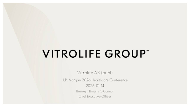 Vitrolife AB (publ) (VTRLY) Presents at 44th Annual J.P. Morgan ...