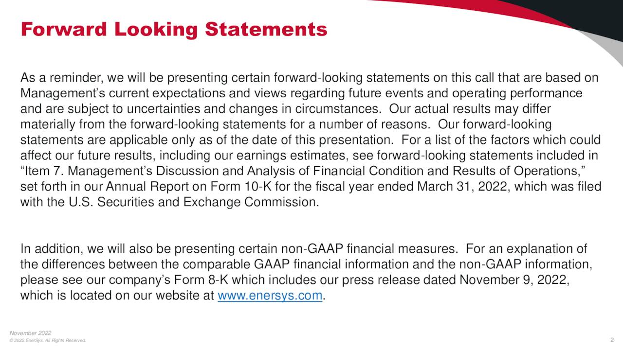 EnerSys 2023 Q2 - Results - Earnings Call Presentation (NYSE:ENS) | Seeking Alpha