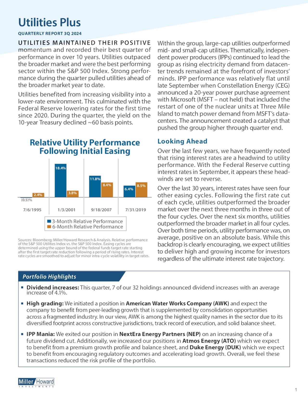 Miller-Howard Utilities Plus Q3 2024 Commentary | Seeking Alpha
