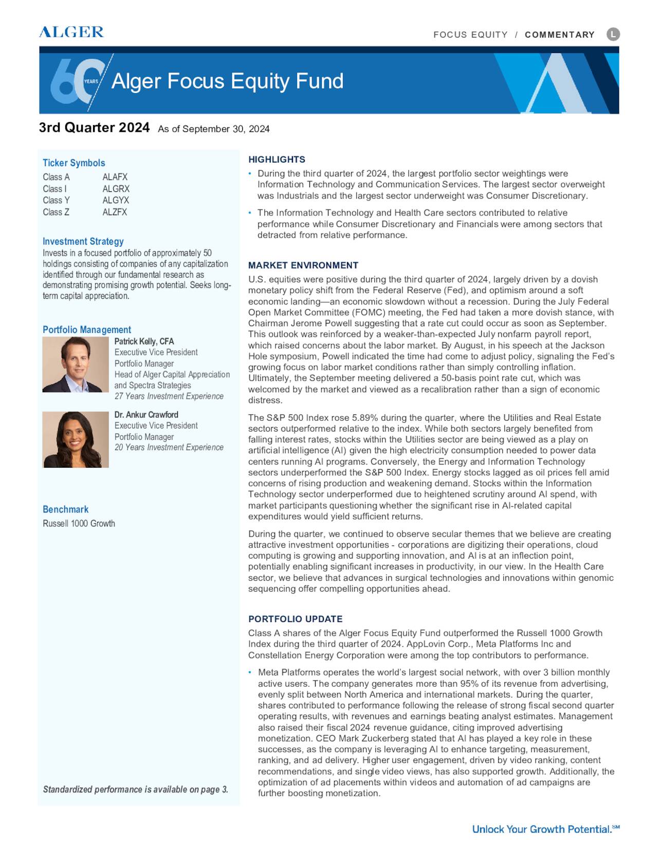 Alger Focus Equity Fund Q3 2024 Commentary (ALAFX) | Seeking Alpha