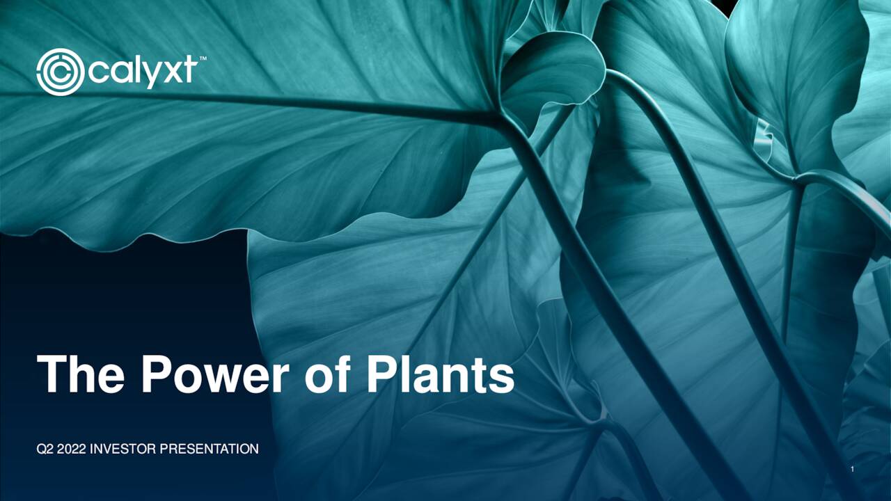 Calyxt (CLXT) Investor Presentation - Slideshow (NASDAQ:CBUS) | Seeking ...