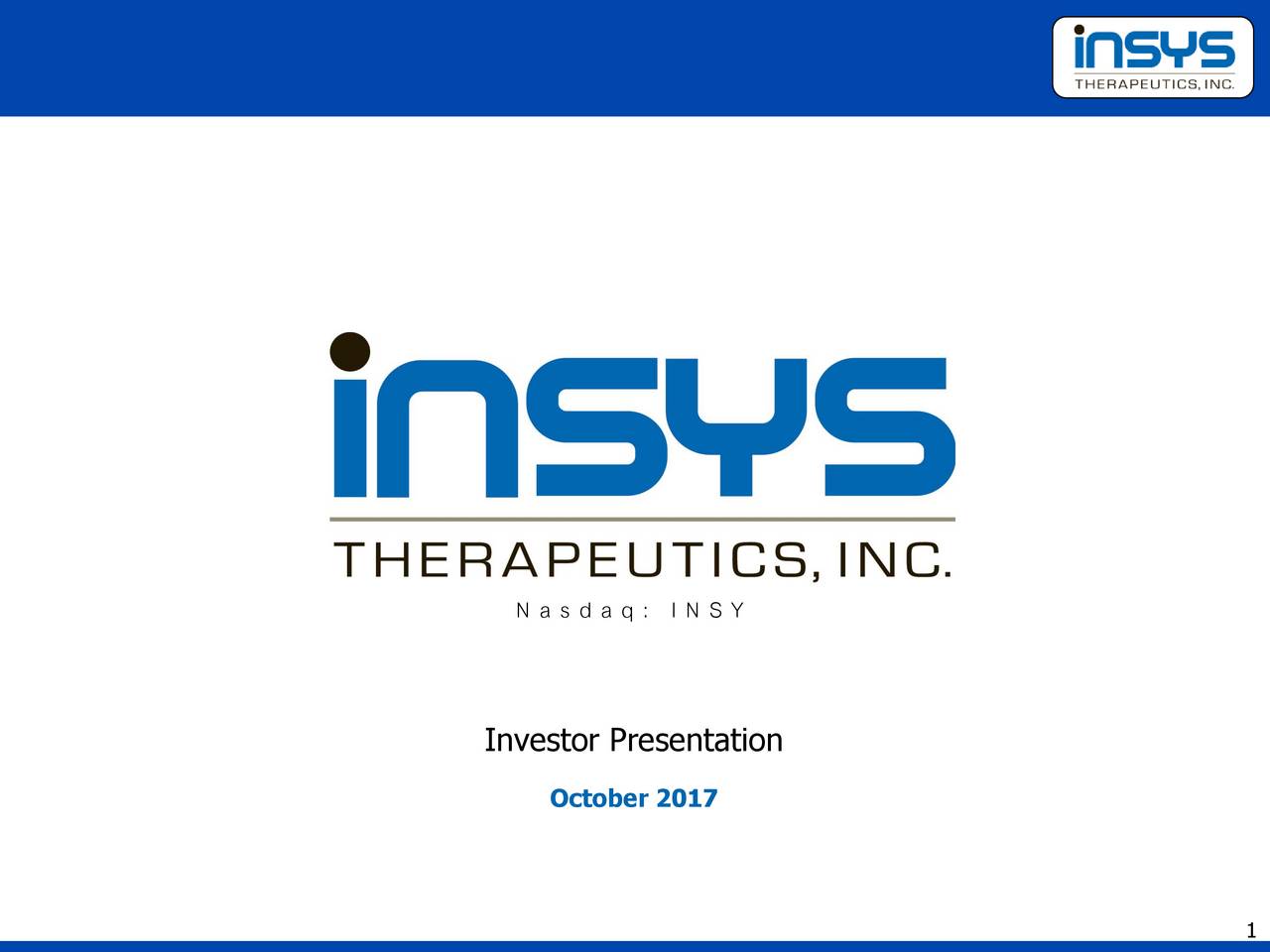 Insys Therapeutics (INSY) Presents At Oppenheimer & Co. Specialty ...