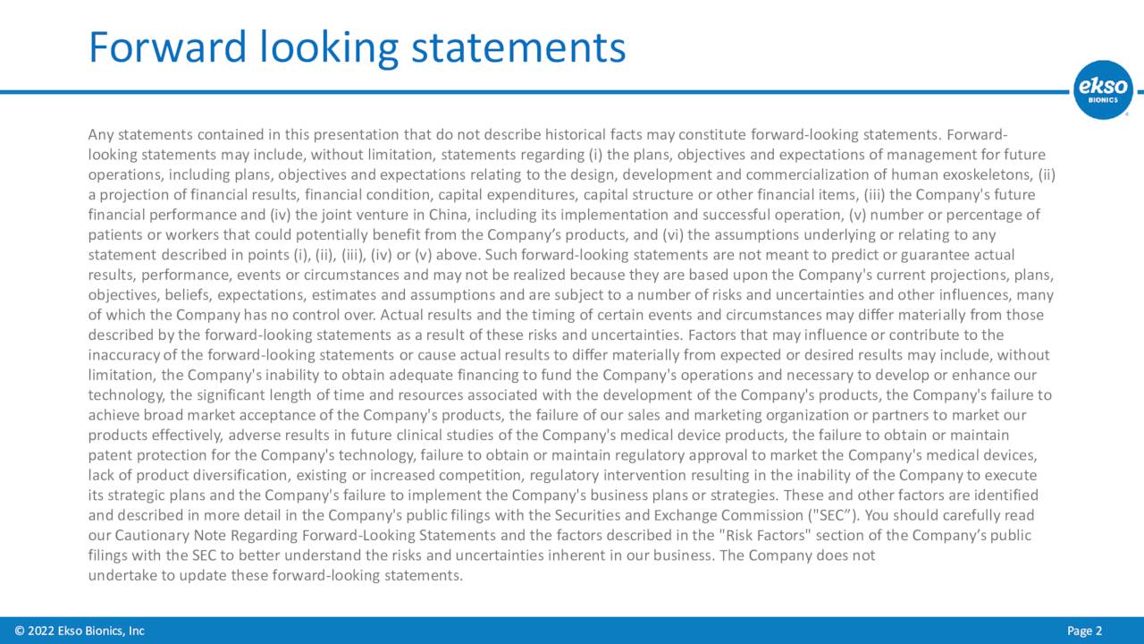 Ekso Bionics (EKSO) Investor Presentation - Slideshow (NASDAQ:EKSO ...