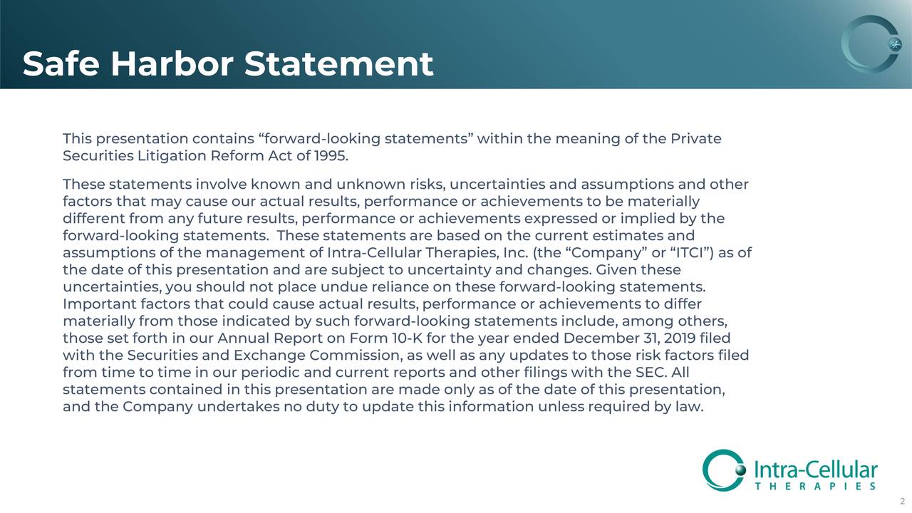 Intra-Cellular Therapies (ITCI) Investor Presentation - Slideshow (NASDAQ:ITCI-DEFUNCT-136771 ...