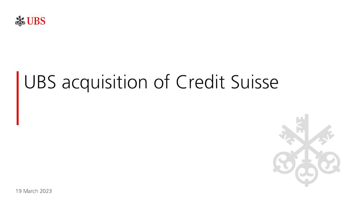 UBS acquiring Credit Suisse (NYSE:UBS) | Seeking Alpha