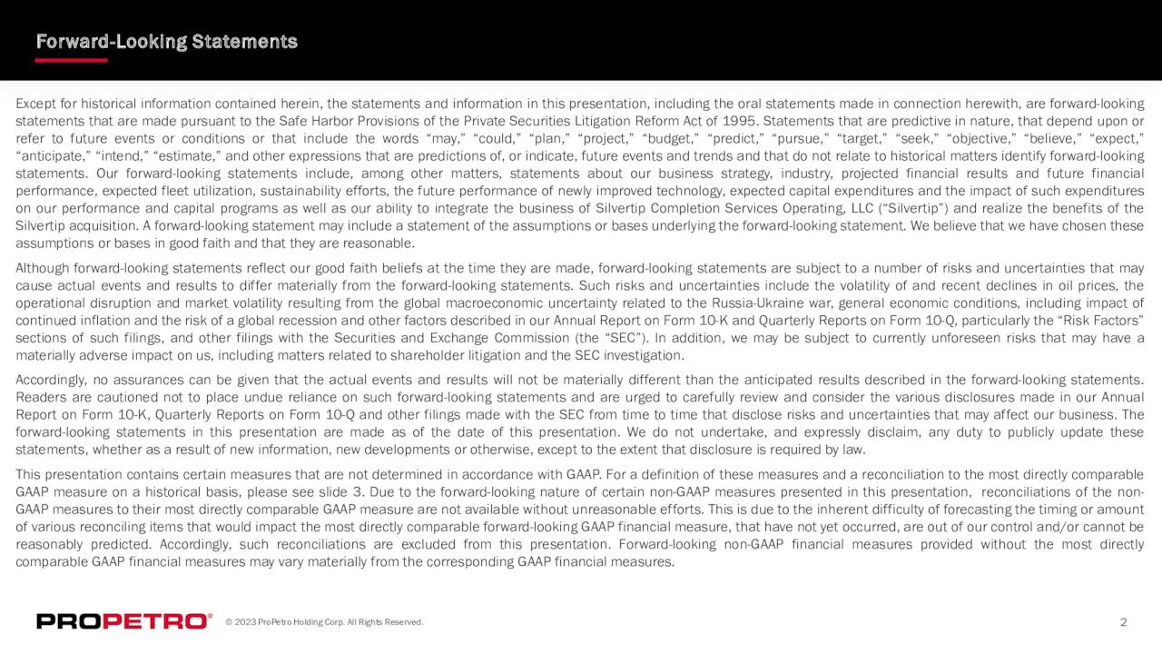 ProPetro Holding Corp. 2022 Q4 - Results - Earnings Call Presentation ...