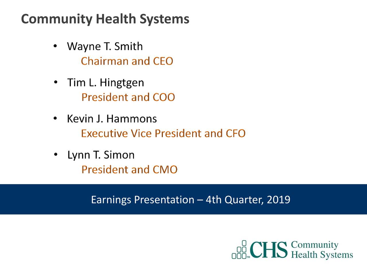 Community Health Systems, Inc. 2019 Q4 - Results - Earnings Call ...