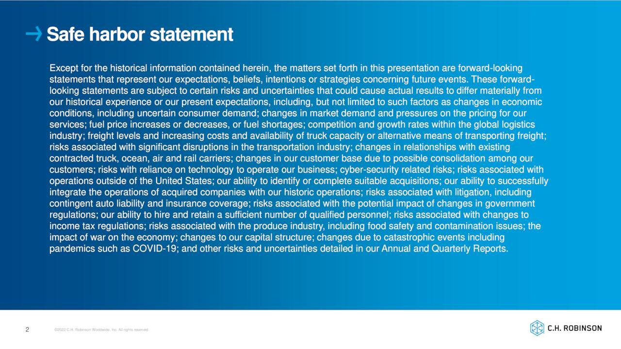 C.H. Robinson Worldwide (CHRW) Investor Presentation - Slideshow ...