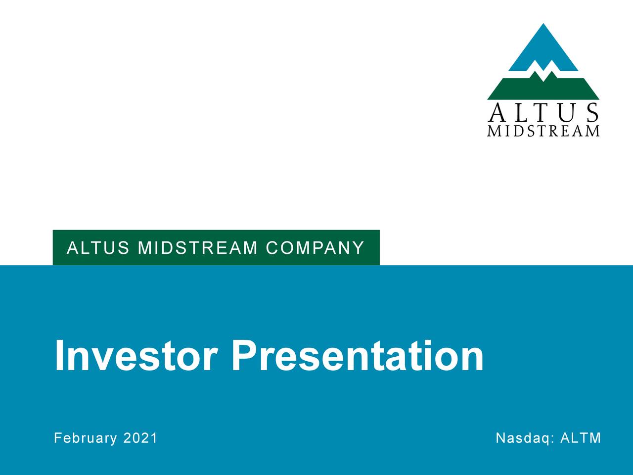 Altus Midstream Company 2020 Q4 - Results - Earnings Call Presentation ...