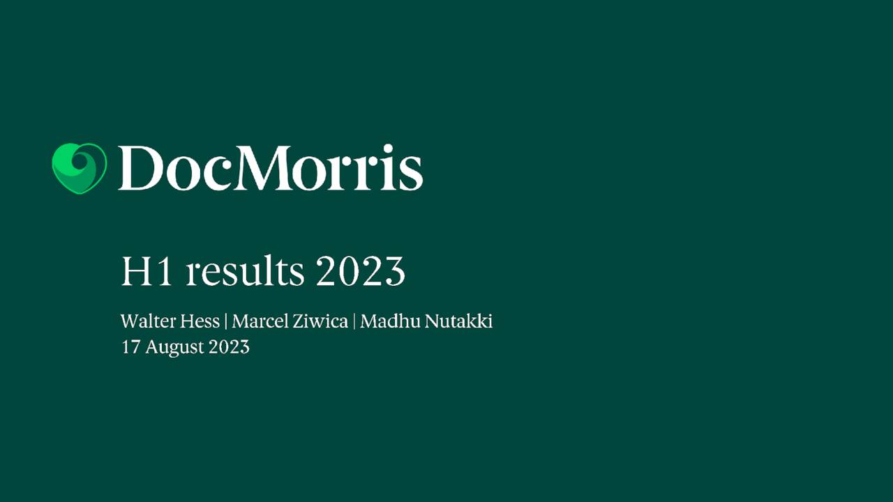 DocMorris AG 2023 Q2 - Results - Earnings Call Presentation (OTCMKTS ...