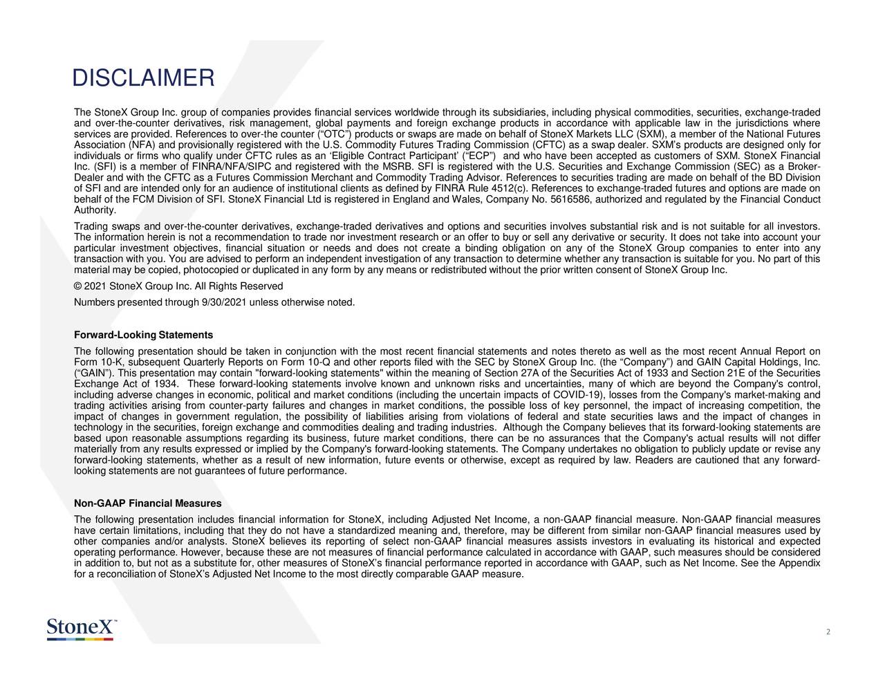 StoneX Group Inc. 2021 Q4 - Results - Earnings Call Presentation ...