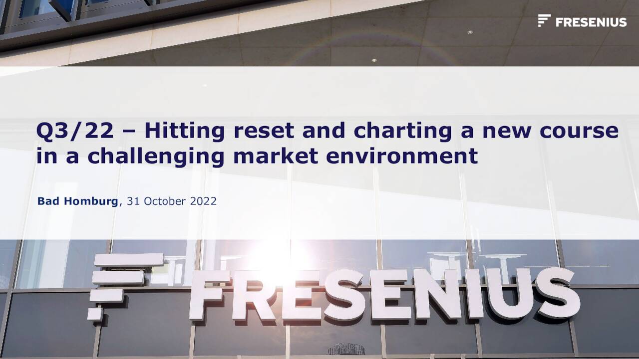 Fresenius SE & Co. KGaA 2022 Q3 - Results - Earnings Call Presentation (OTCMKTS:FSNUF) | Seeking ...