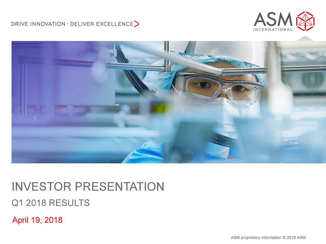 ASM International N.V. 2018 Q1 - Results - Earnings Call Slides (OTCMKTS:ASMIY) | Seeking Alpha