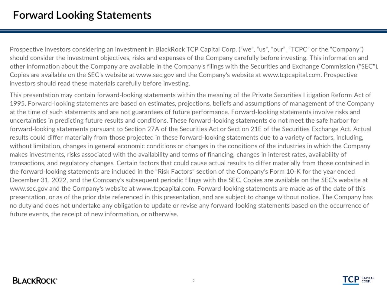 BlackRock TCP Capital Corp 2023 Q2 - Results - Earnings Call ...