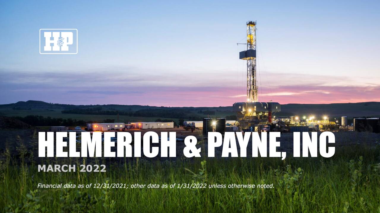 Helmerich & Payne (HP) Investor Presentation - Slideshow (NYSE:HP) | Seeking Alpha