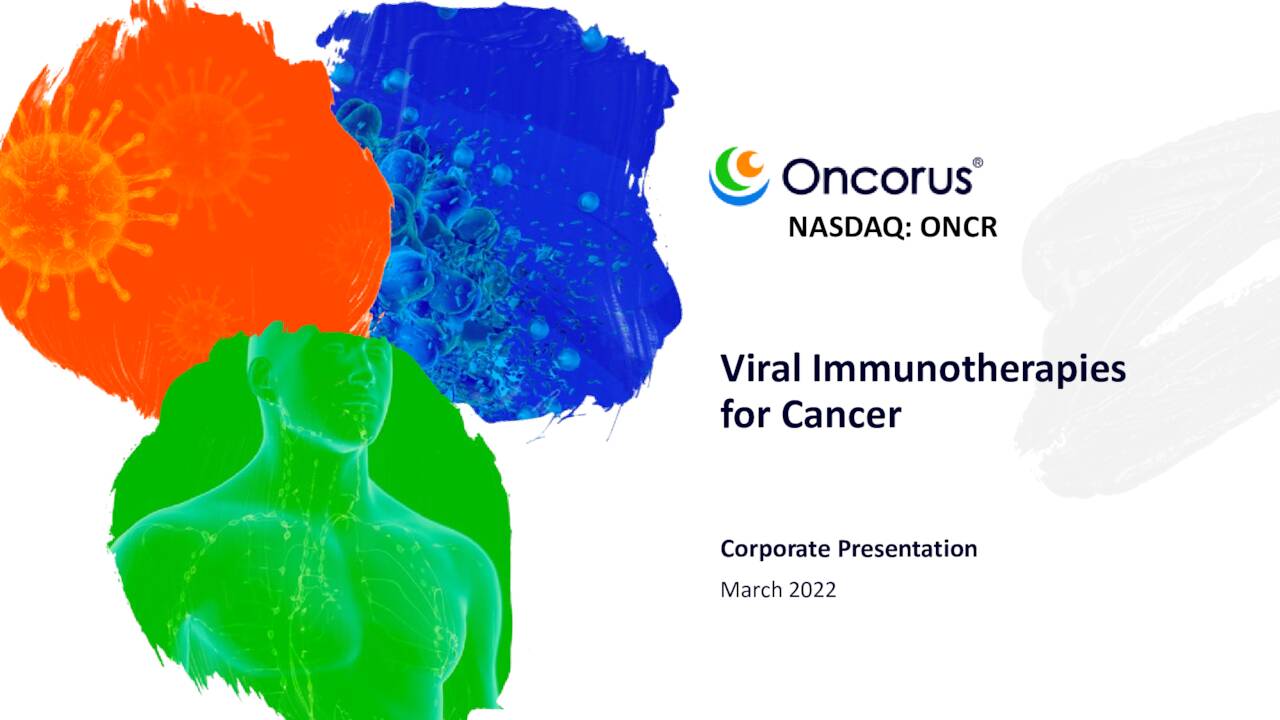 Oncorus (ONCR) Investor Presentation - Slideshow (OTCMKTS:ONCR ...