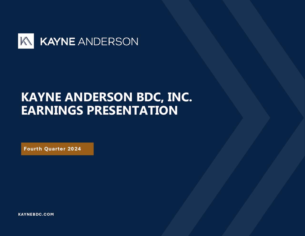 Kayne Anderson BDC, Inc. 2024 Q4 - Results - Earnings Call Presentation ...