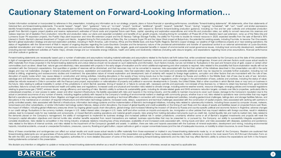 Barrick Mining Corporation 2025 Q2 - Results - Earnings Call Presentation (NYSE:B) 2025-08-11 ...