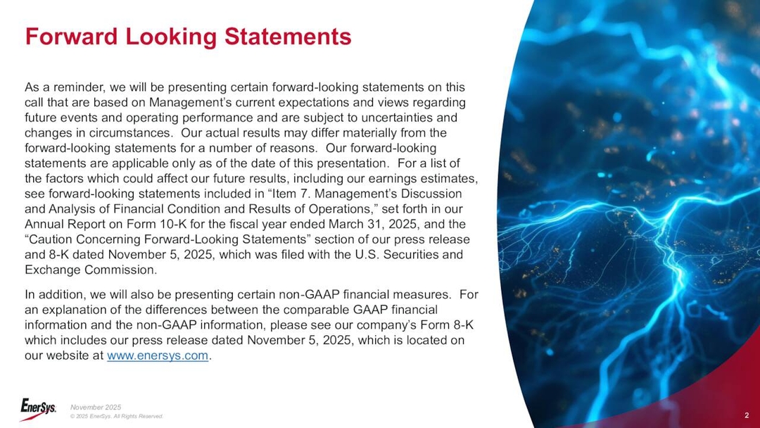 EnerSys 2026 Q2 - Results - Earnings Call Presentation (NYSE:ENS) 2025-11-07 | Seeking Alpha