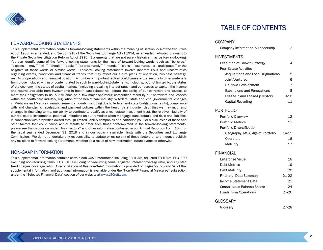 LTC Properties, Inc. 2019 Q4 - Results - Earnings Call Presentation ...