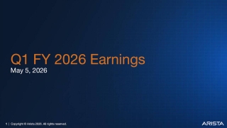 Arista Networks, Inc. 2026 Q1 - Results - Earnings Call Presentation ...