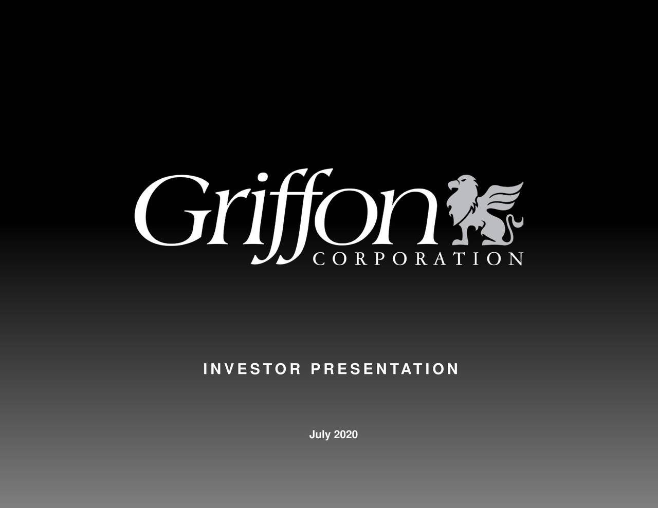 Griffon (GFF) Investor Presentation - Slideshow (NYSE:GFF) | Seeking Alpha