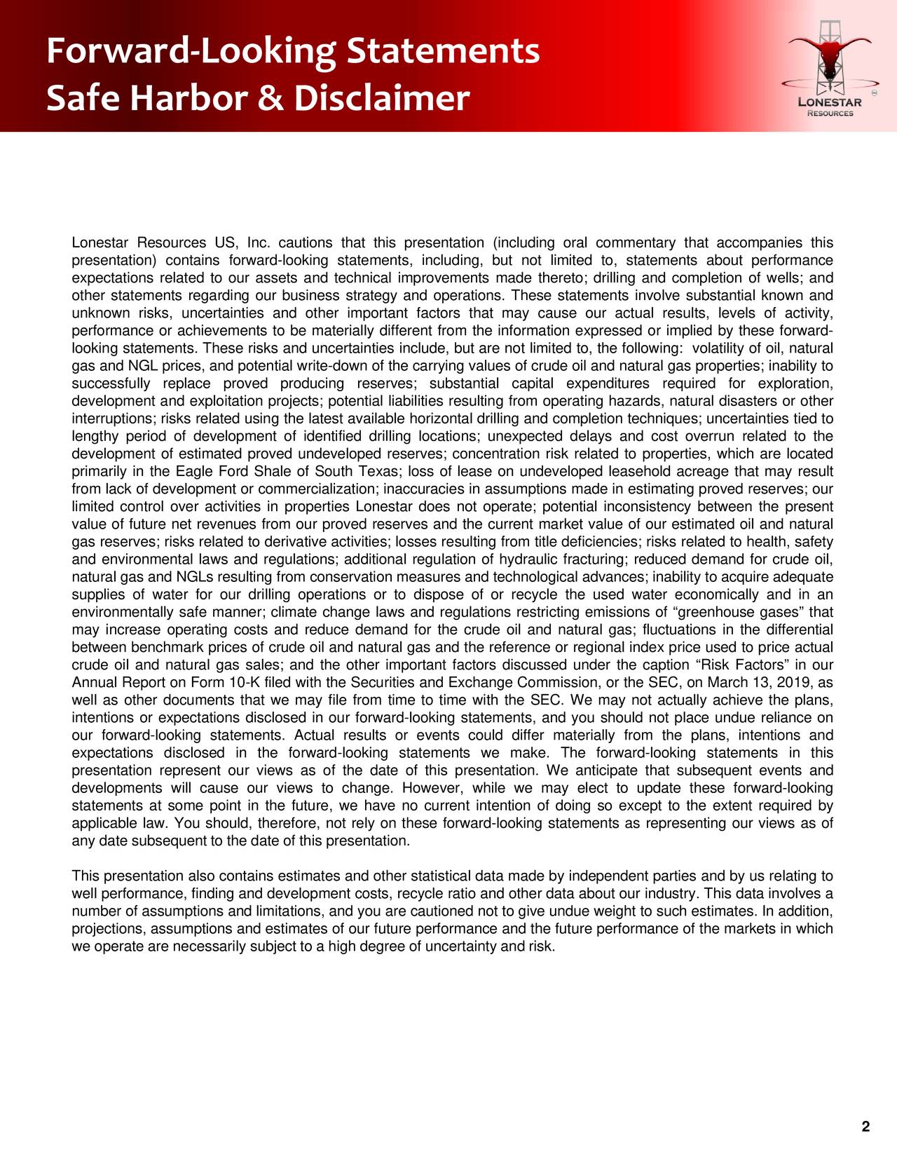 Lonestar Resources US Inc. 2019 Q1 - Results - Earnings Call Slides ...