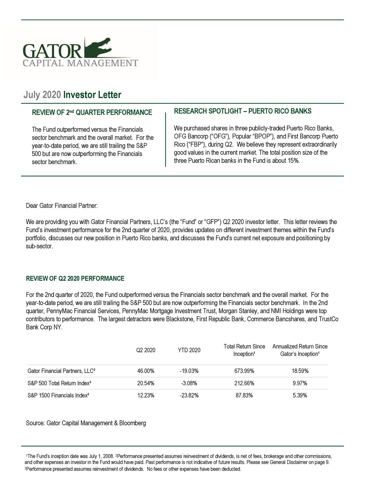 Gator Capital Management Q2 2020 Investor Letter | Seeking Alpha