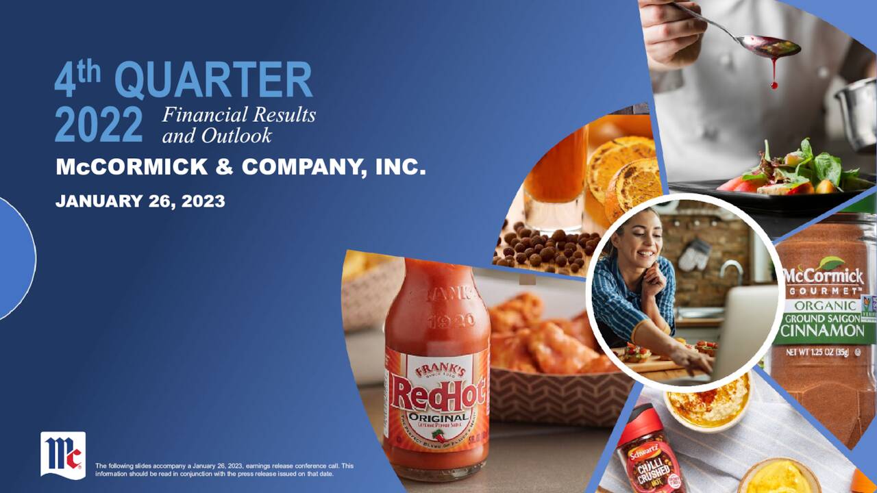 McCormick & Company, Incorporated 2022 Q4 - Results - Earnings Call Presentation (NYSE:MKC ...