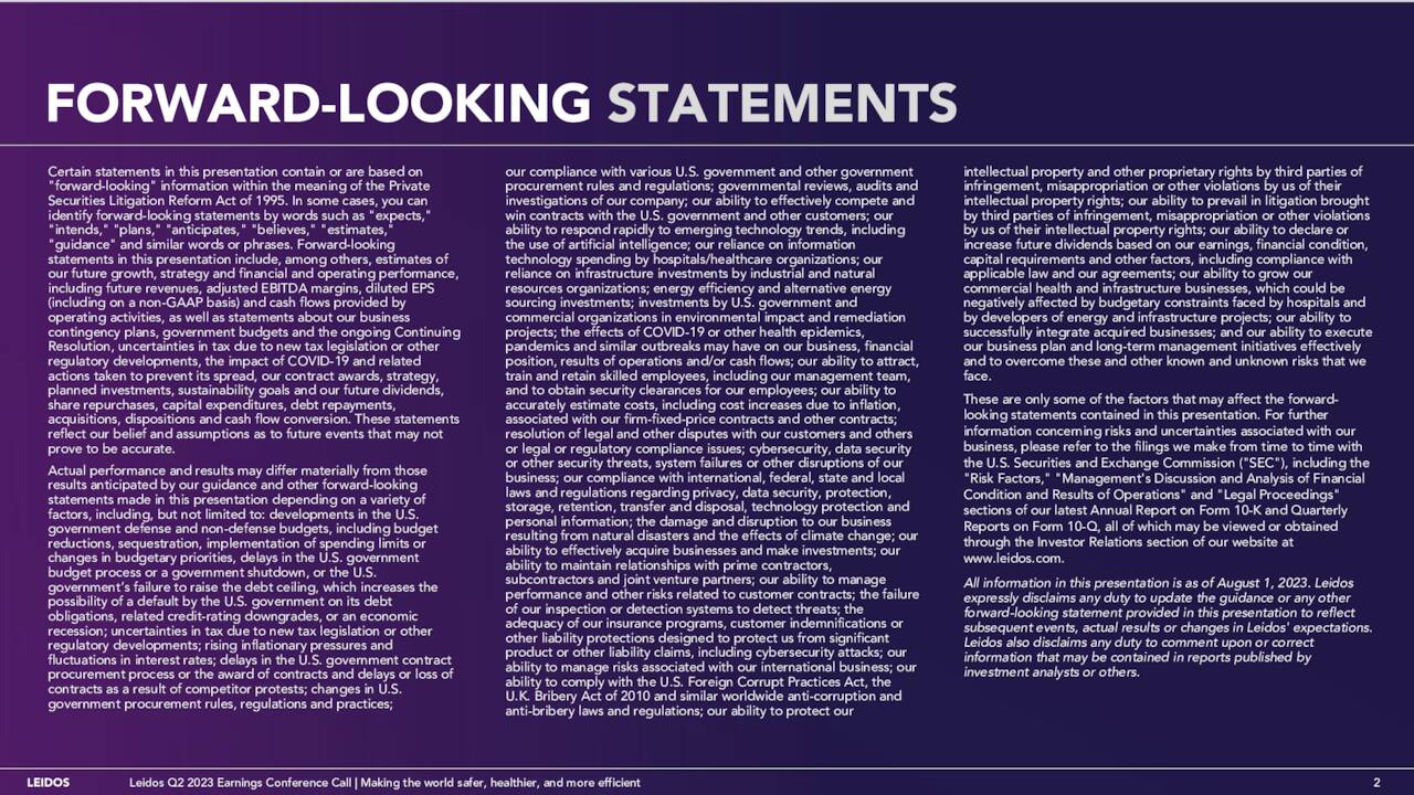 Leidos Holdings Inc 2023 Q2 Results Earnings Call Presentation