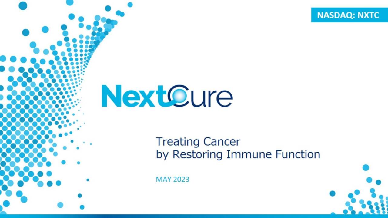 NextCure (NXTC) Investor Presentation - Slideshow (NASDAQ:NXTC ...