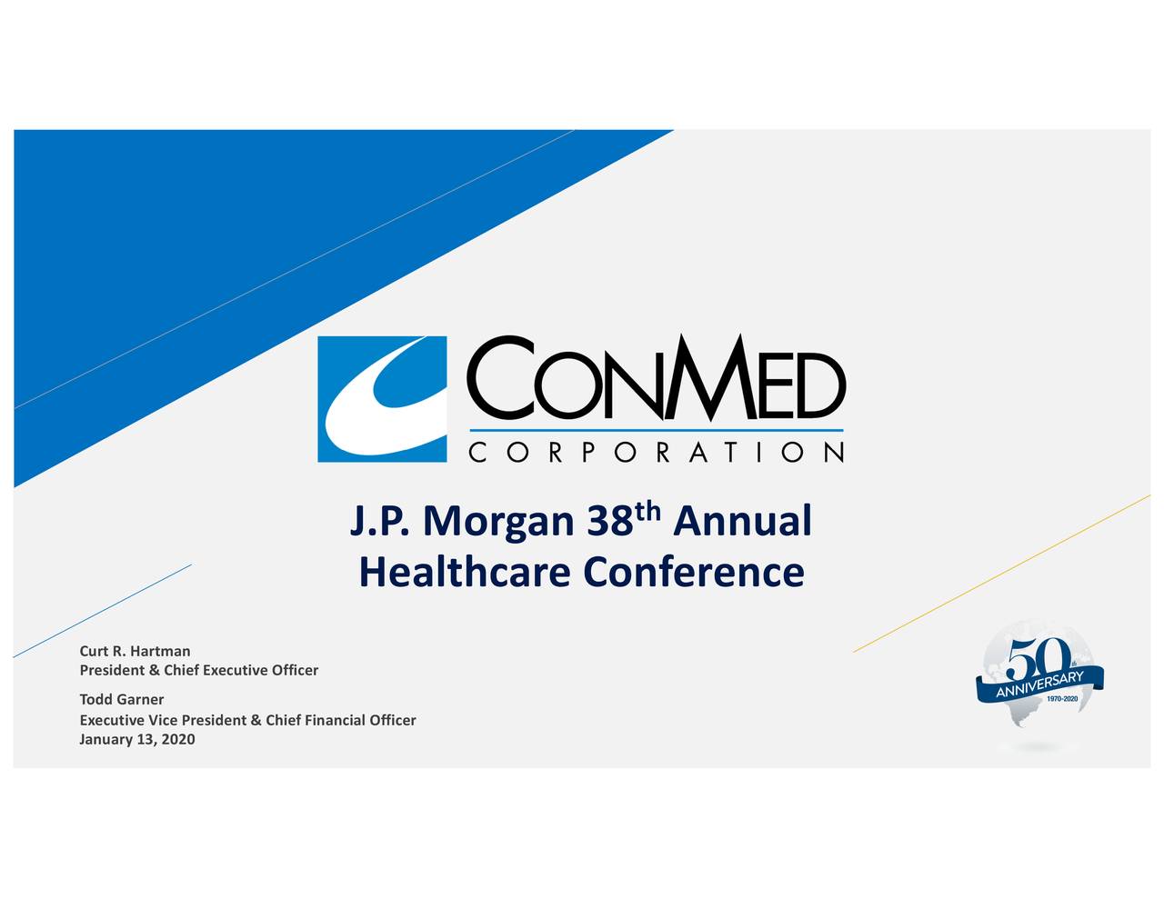 CONMED (CNMD) Presents At 38th Annual J.P. Morgan Healthcare Conference ...