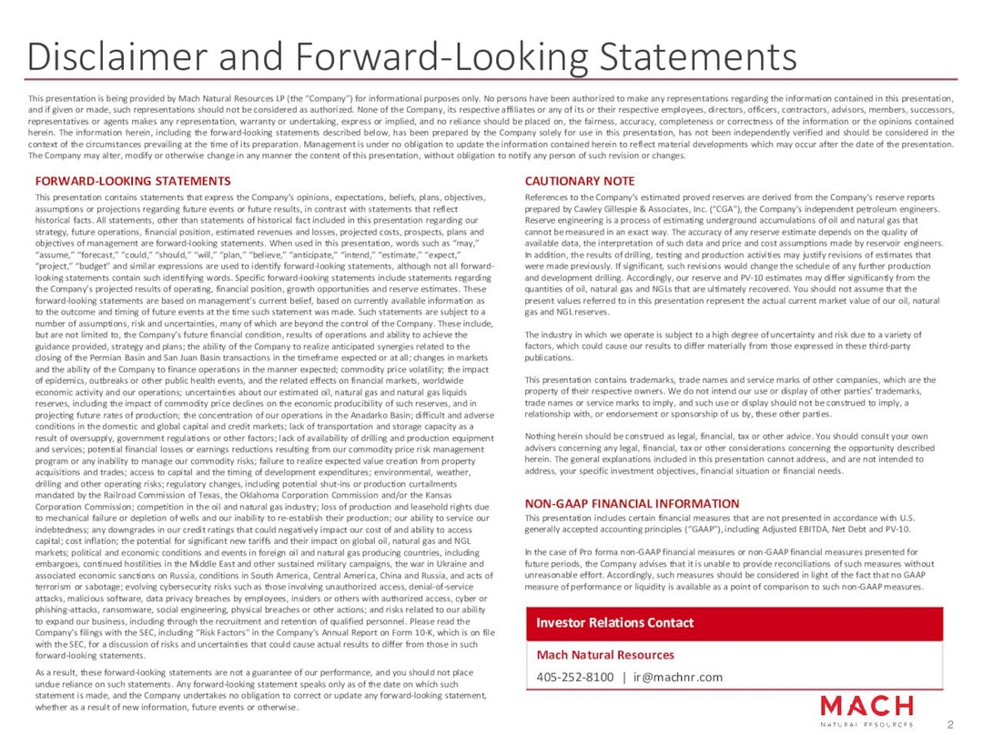 Mach Natural Resources LP 2025 Q3 - Results - Earnings Call ...