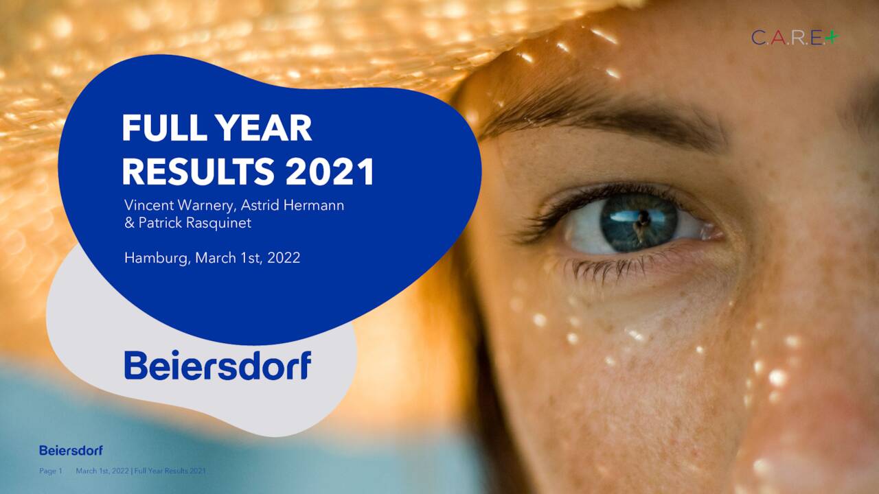 Beiersdorf Aktiengesellschaft 2021 Q4 - Results - Earnings Call Presentation (OTCMKTS:BDRFF ...