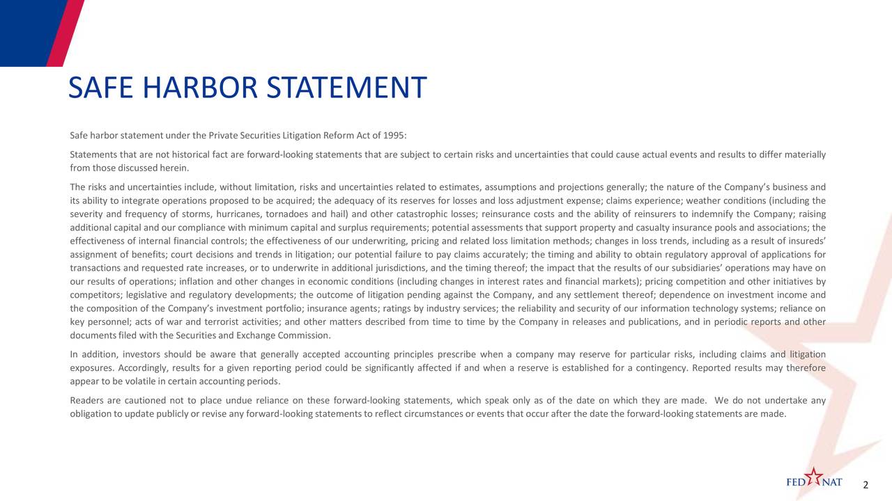 Federated National (FNHC) Presents At Keefe, Bruyette & Woods 2019 ...