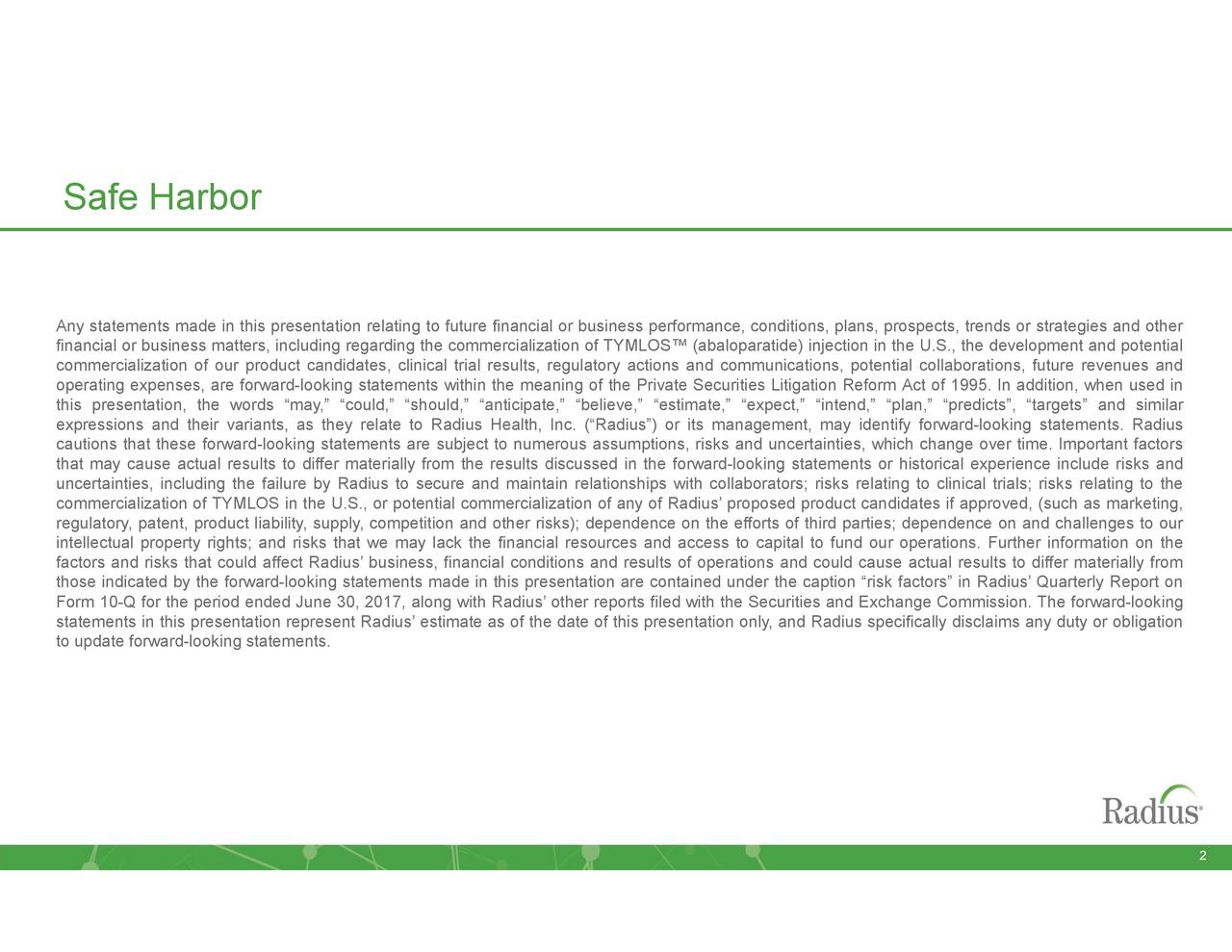 Radius Health (RDUS) Presents At RBC Capital Markets Global Healthcare ...