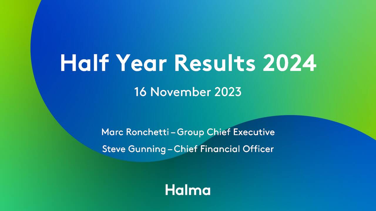 Halma plc 2024 Q2 - Results - Earnings Call Presentation (OTCMKTS:HLMAF) | Seeking Alpha