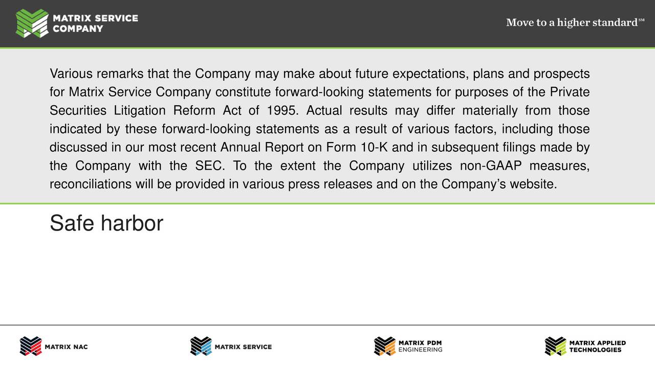Matrix Service Company 2017 Q3 - Results - Earnings Call Slides (NASDAQ ...