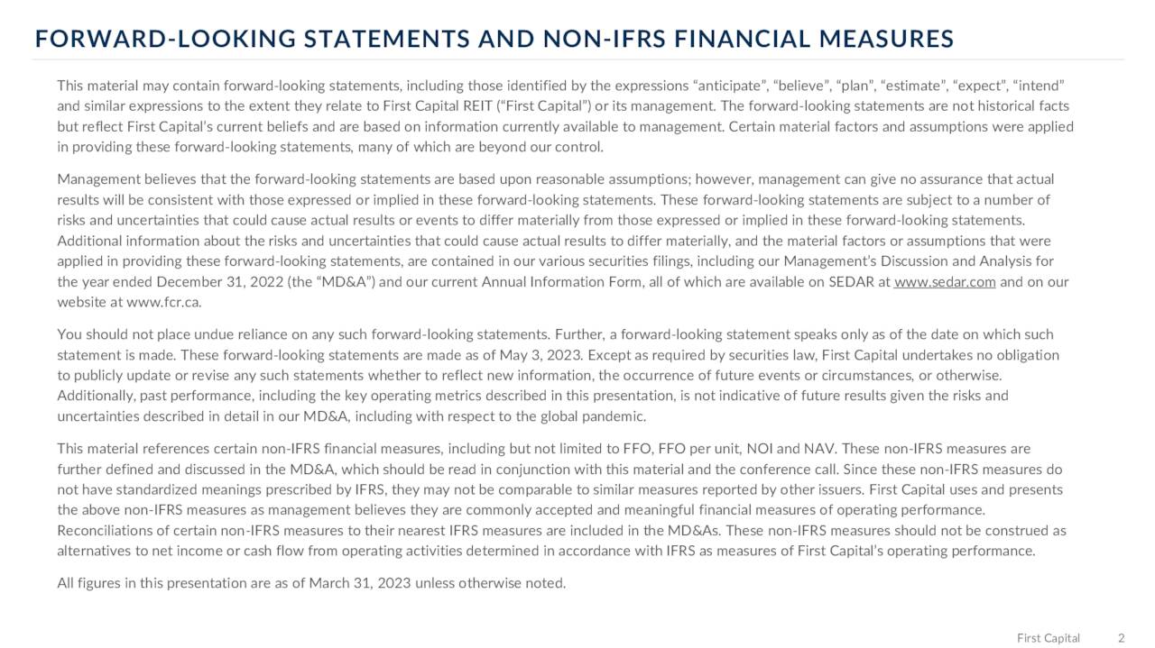 First Capital Real Estate Investment Trust 2023 Q1 - Results - Earnings ...