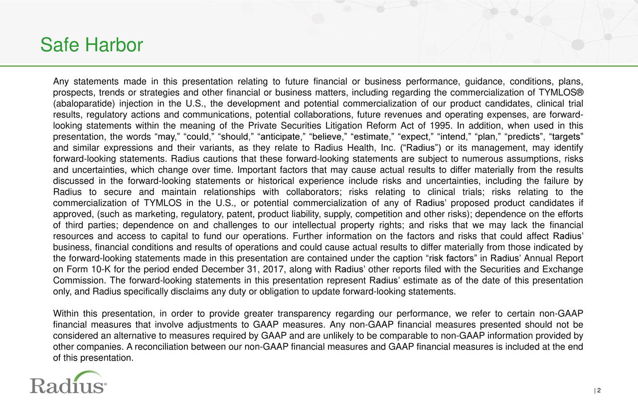 Radius Health, Inc. 2018 Q3 - Results - Earnings Call Slides (NASDAQ ...